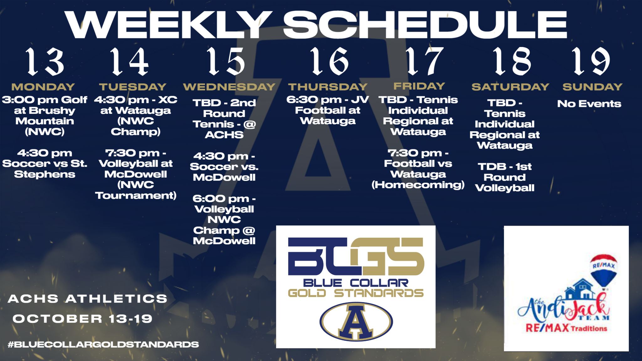 Alexander Central Athletics Schedule For The Week
