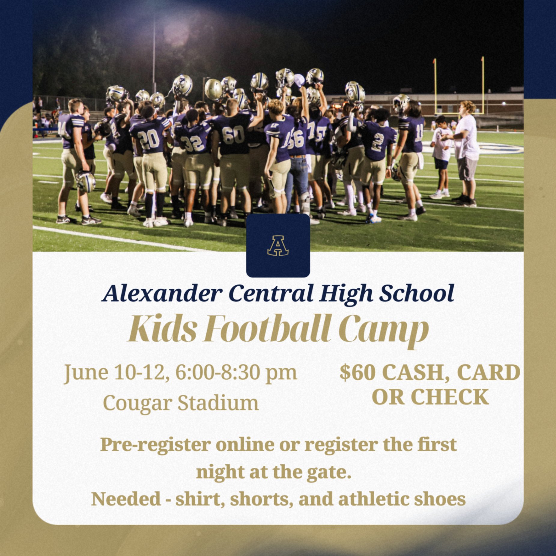 Alexander Central Kids Football Camp Begins Tonight