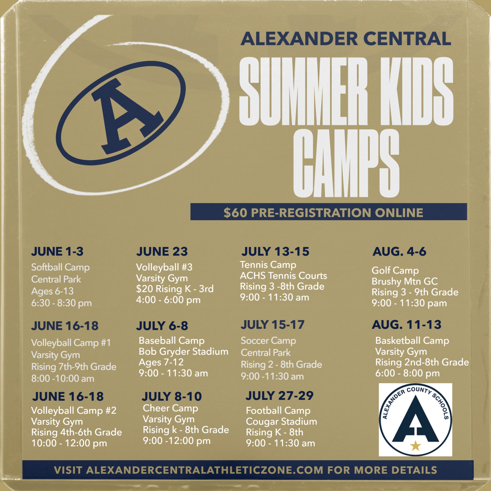 Alexander Central Announces Summer Camp Schedule