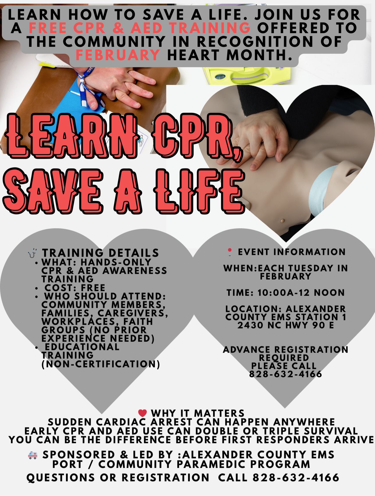 Free CPR Classes This Month In Alexander County